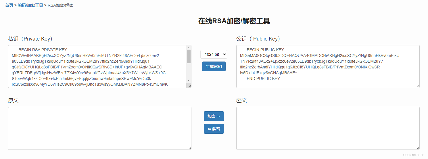 在线RSA加密/解密工具-CSDN博客