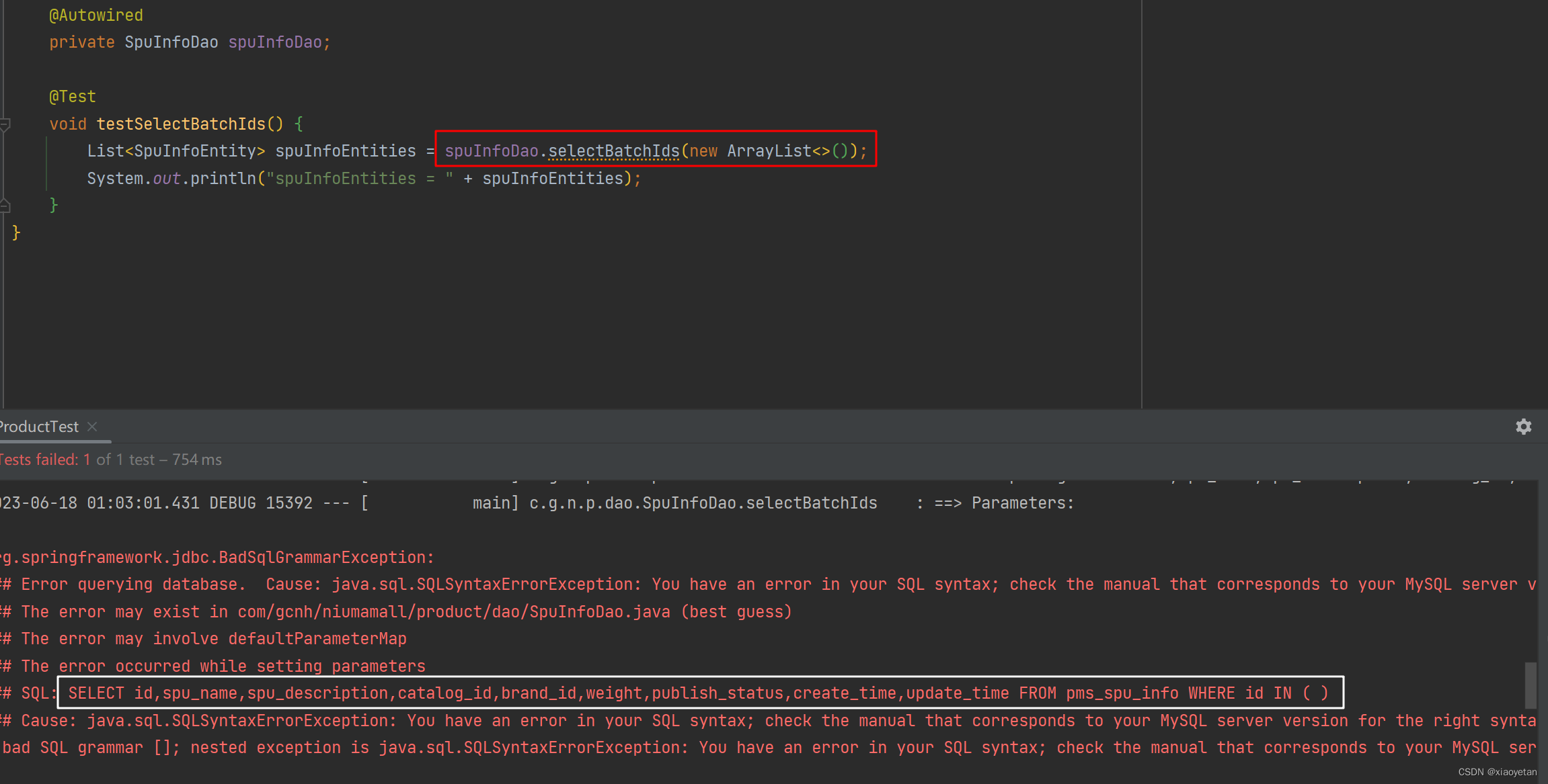 Mybatisplus的selectbatchids的一个小坑 Csdn博客