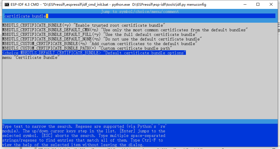 安装好ESP-IDF-tool后验证出现 FAILED: esp-idf/mbedtls/x509_crt_bundle，但是还没有VS Code_set up esp-idf ...