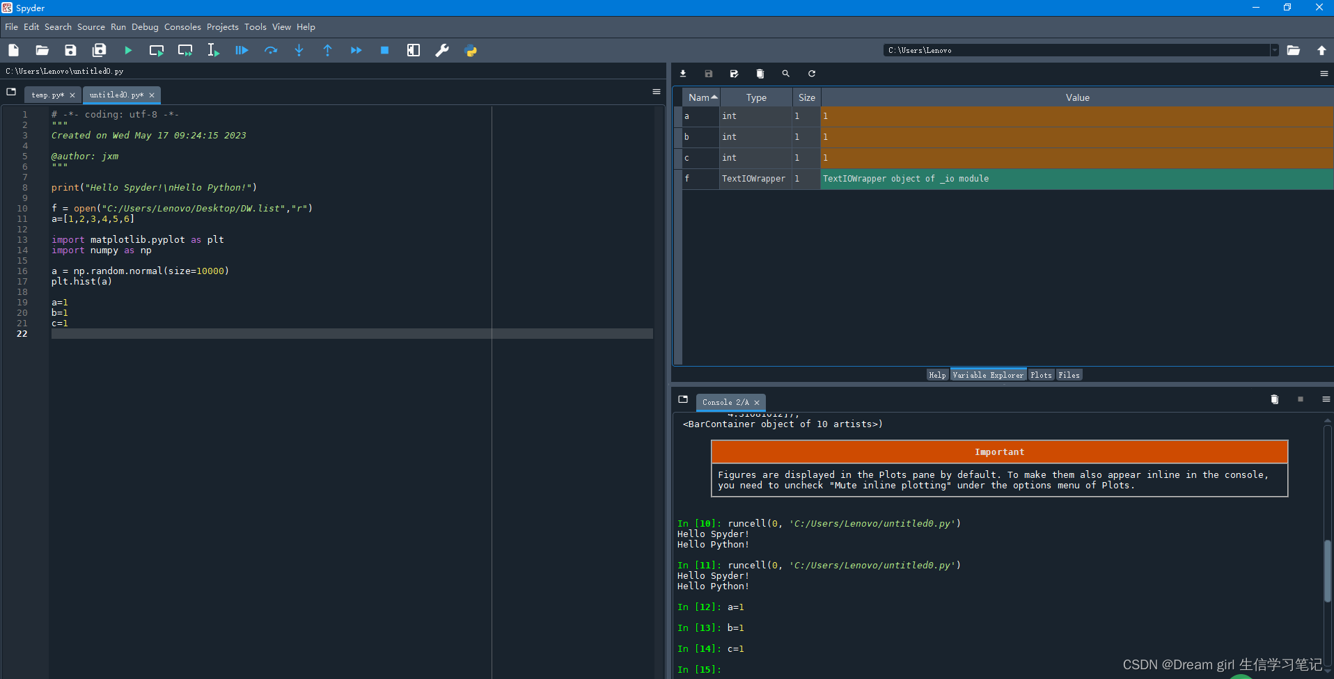 【python编辑器探索】Spyder_spyder变量窗口怎么打开-CSDN博客