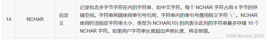 TDengine表字段类型之VARCHAR和NCHAR_tdengine nchar-CSDN博客