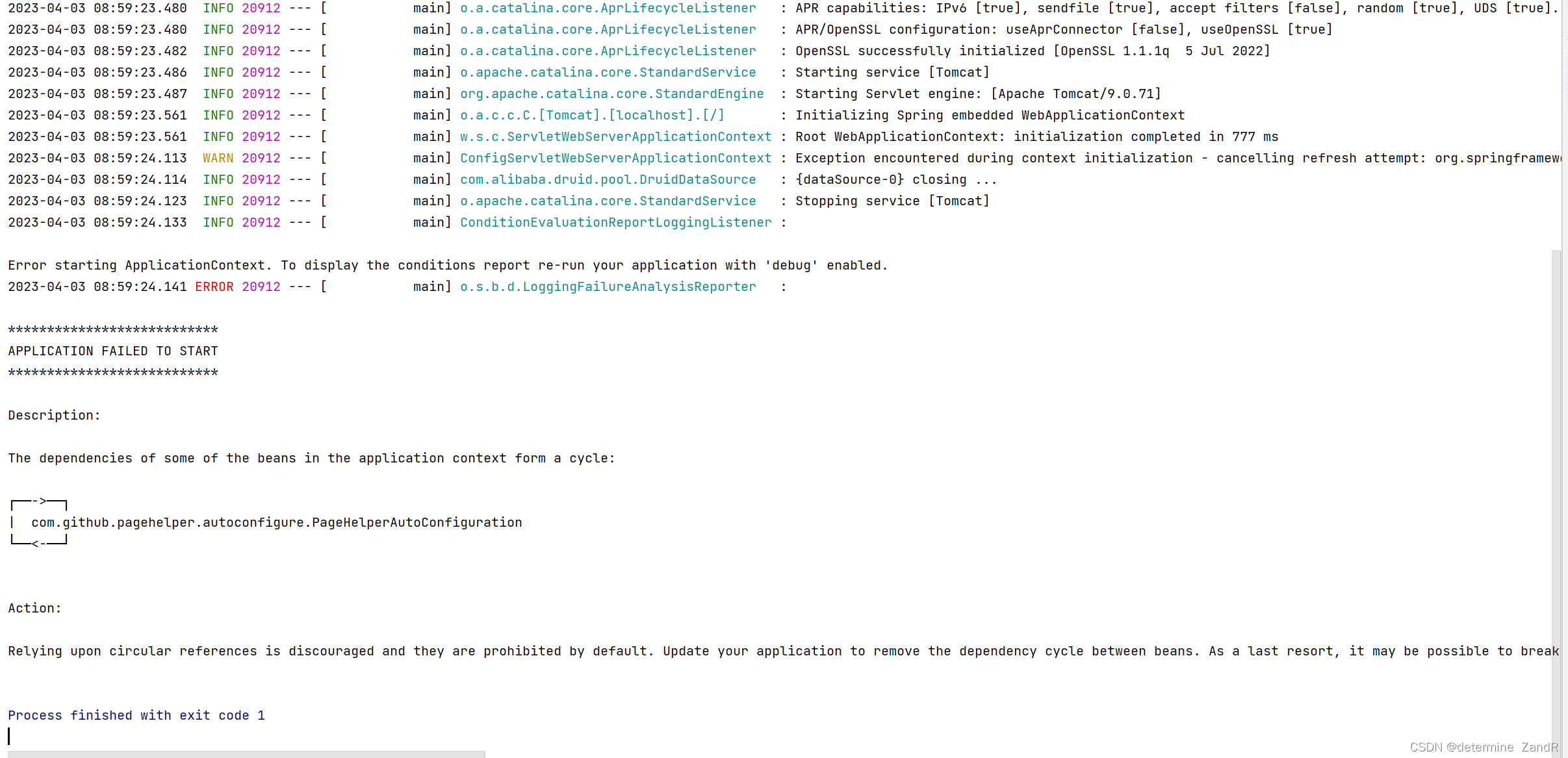 【springboot已解决】springboot启动报错the Dependencies Of Some Of The Beans In The Application Context Csdn博客 