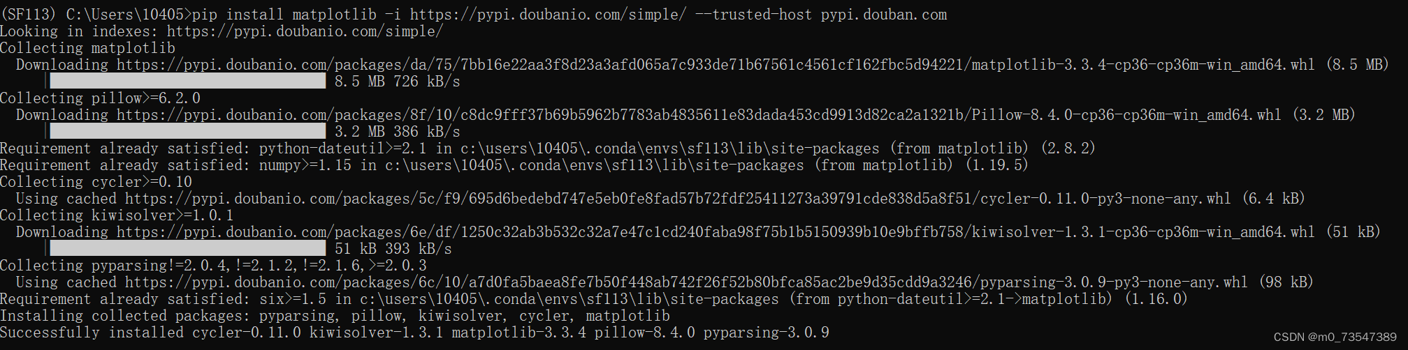 错误：ERROR: Could not find a version that satisfies the requirement pyparsing (from versions: none ...