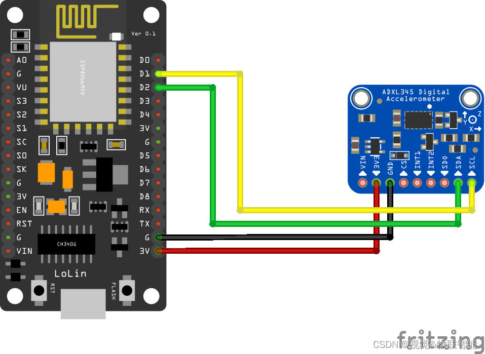 ESP8266-Arduino编程实例-ADXL345三轴加速计驱动_esp8266驱动adxl345-CSDN博客
