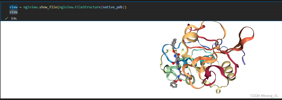 nglview ipython/jupyter插件查看分子结构可视化效果；nglview加载蛋白和小分子示例_如何在jupyter notebook中下载nglview_loong_XL的博客 ...