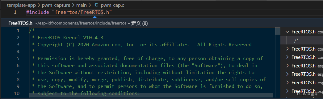 【VScode编写代码定义了#include “freertos/FreeRTOS.h“可是右键跳转不了定义显示未定义】_vscode c++ 代码 包含.h 文件 还报未定义-CSDN博客