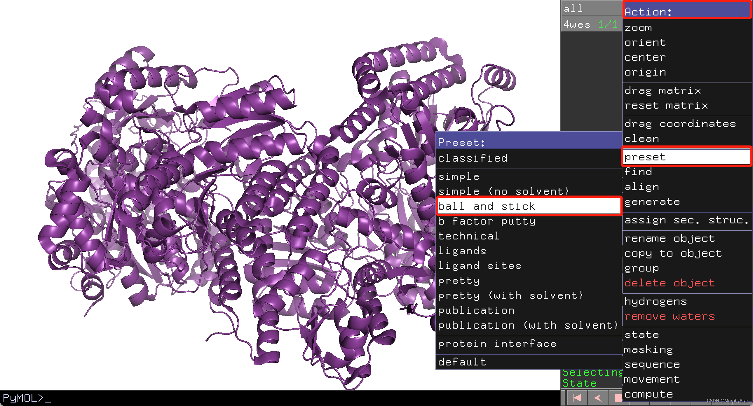 PyMol展示球棍模型及双键_pymol球棍模型-CSDN博客