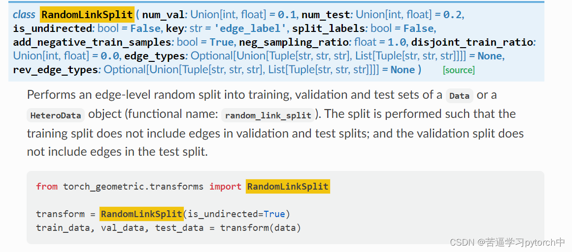 pyg例子link_pred_randomlinksplit-CSDN博客