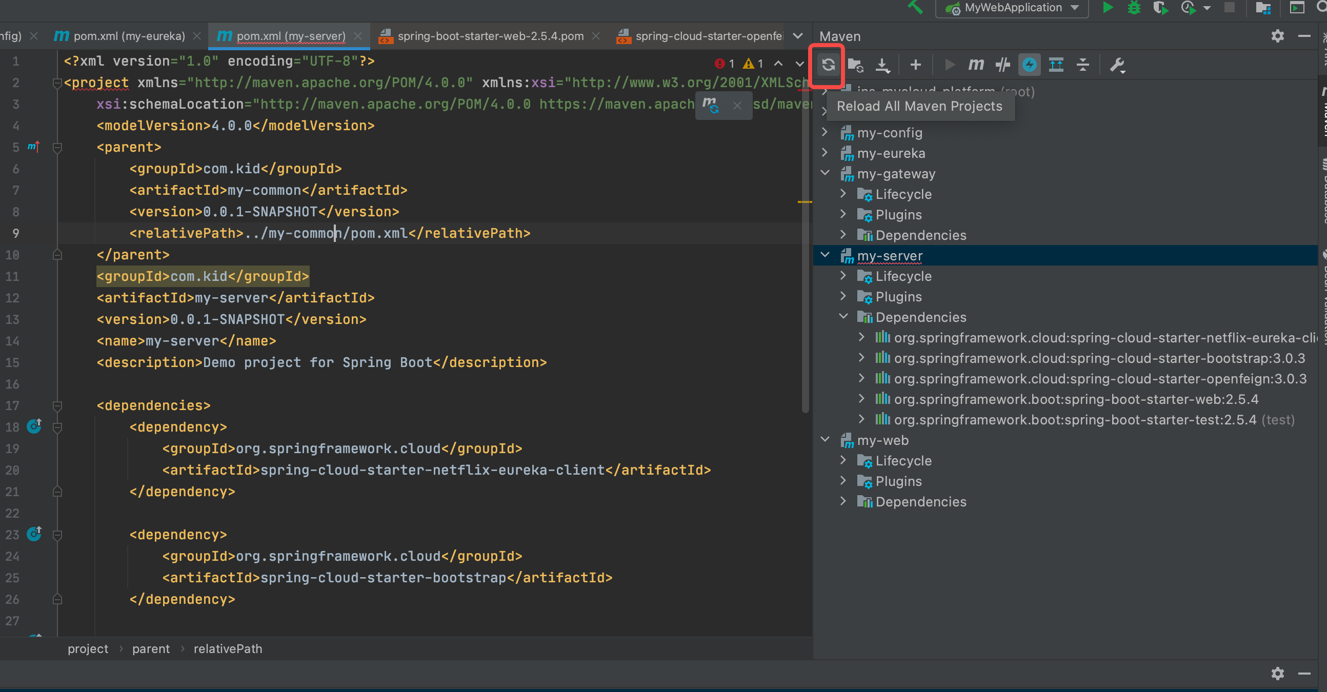【SpringBoot】‘parent.relativePath‘ of POM points at instead of, please verify your project ...