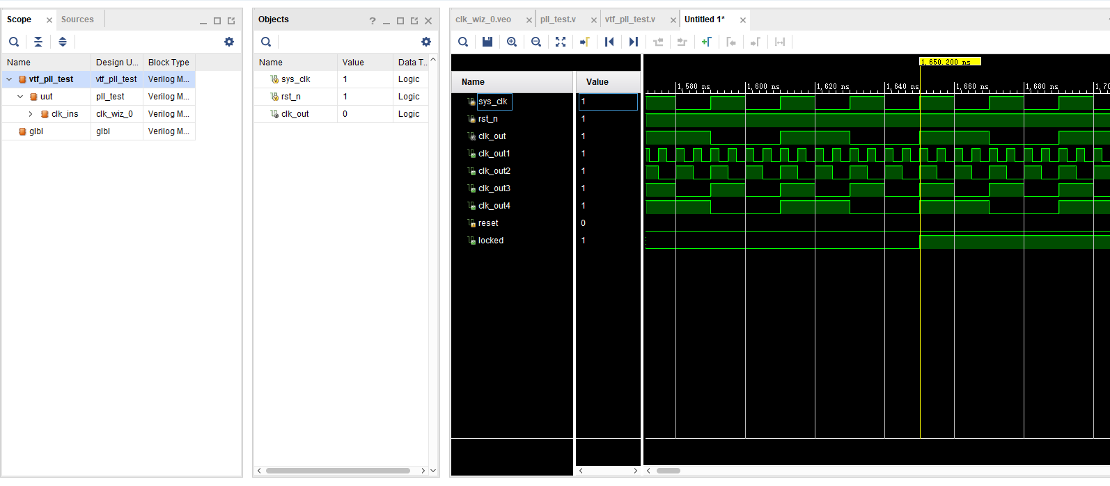 PLL (phase-locked loop) experiment under Vivado - Programmer Sought