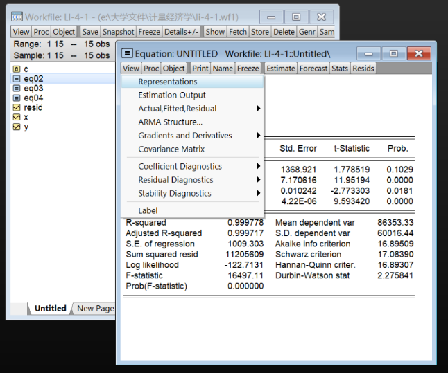 计量经济学笔记4-Eviews操作-可线性化模型与虚拟变量_eviews多元非线性回归模型-CSDN博客