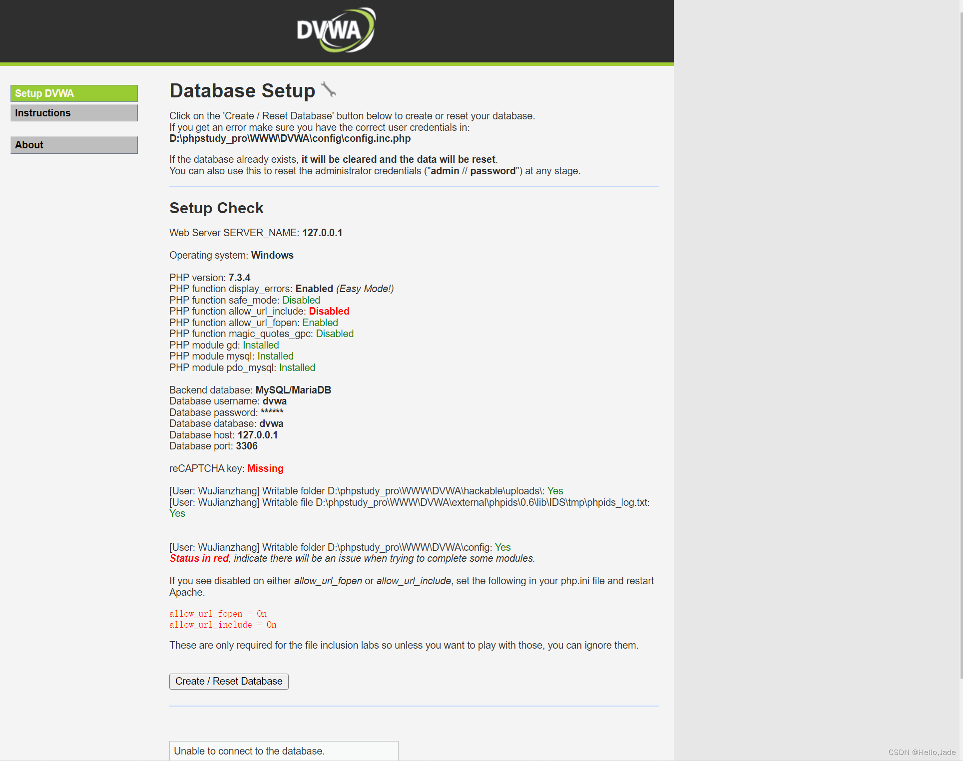 7-1web安全-DVWA环境搭建_dvwa怎么进入登录界面-CSDN博客