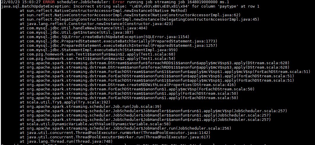 Javasqlsqlexception Incorrect String Value ‘xe9x93x‘ For Column ‘paytype‘ At Row 1 