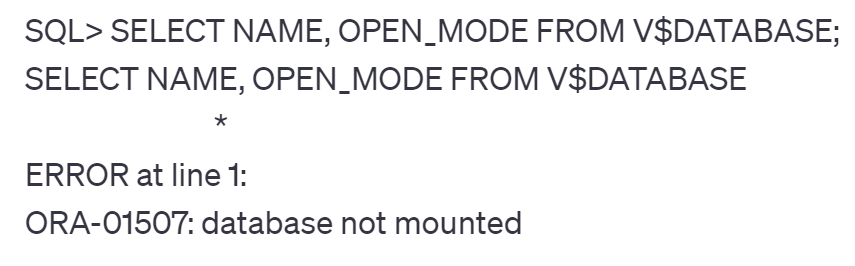 oracle: ORA-01507: database not mounted-CSDN博客