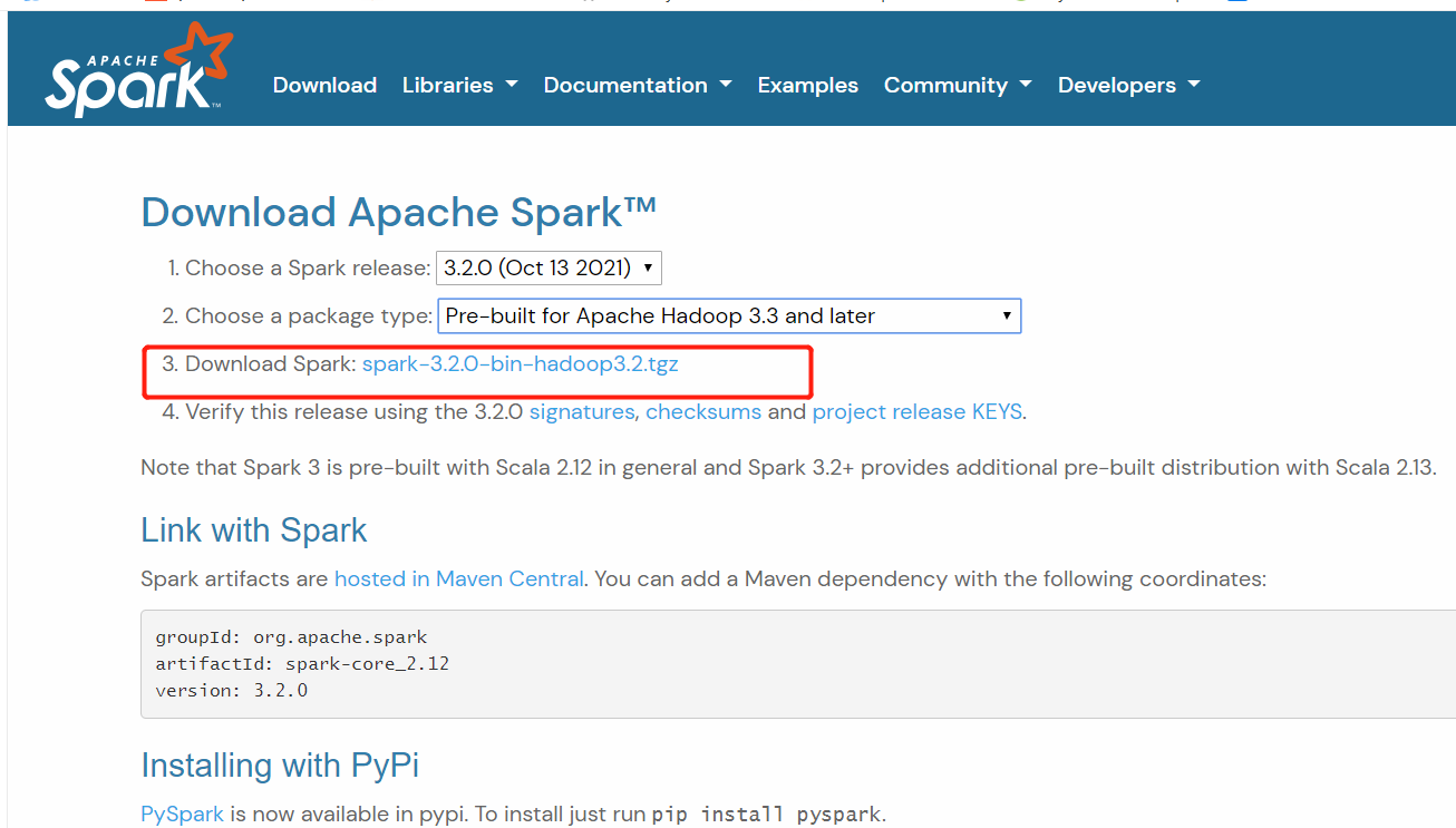 spark安装_spark-3.2.0-bin-hadoop3.2.tgz下载-CSDN博客