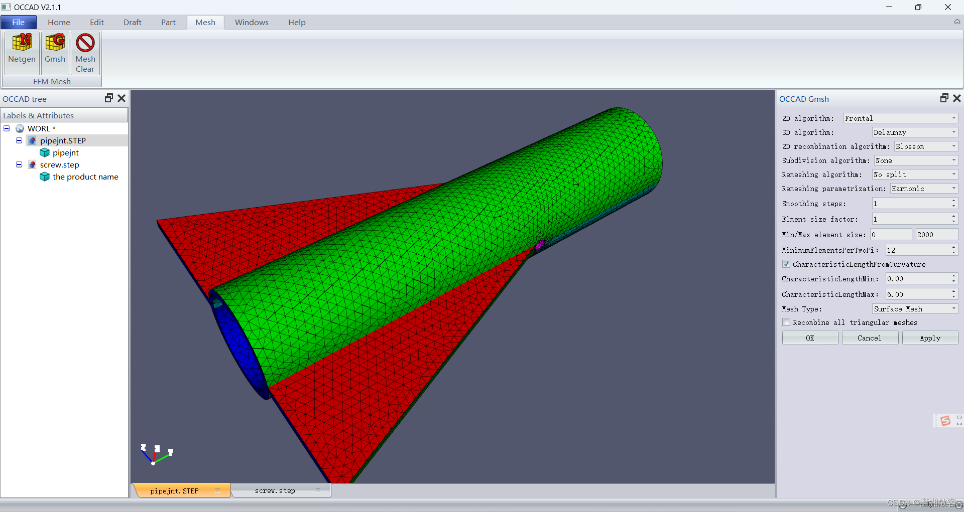 基于OCC与OSG的CAD平台构建值gmsh划分效果测试_occ曲线转osg-CSDN博客