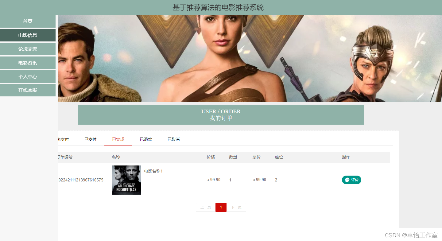 【网站项目】python009基于推荐算法的电影推荐系统基于推荐算法的毕业设计 Csdn博客 9660
