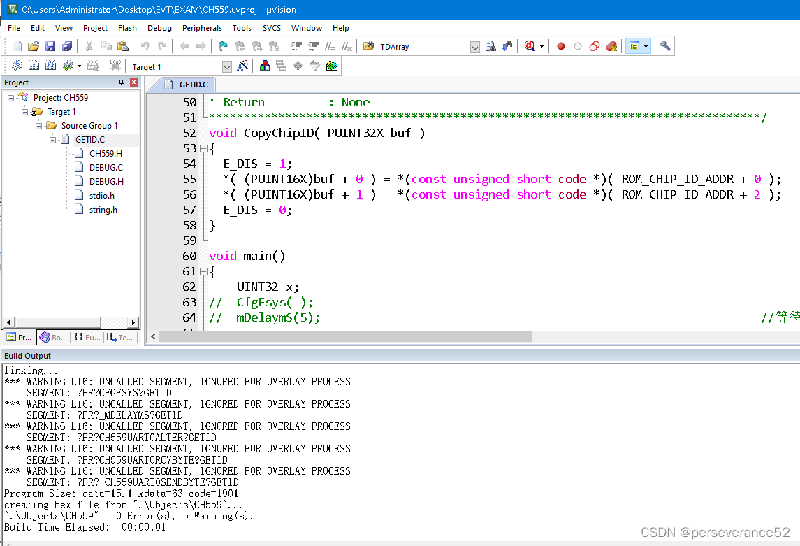 【CH559l单片机入门篇】通过串口打印内部ID信息-CSDN博客