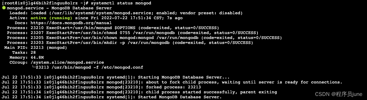 MongoDB启动报错 Process: 29784 ExecStart=/usr/bin/mongod $OPTIONS (code ...