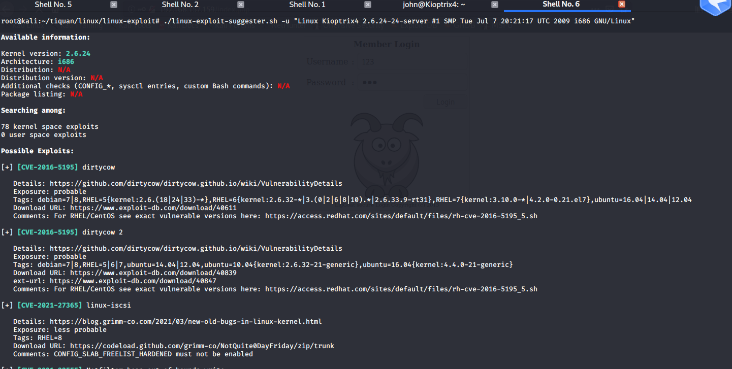 Kioptrix: Level 4靶机实战 sql注入出密码 ssh登录 绕过受限制的LSHELL mysql udf提权_kioptrix 4-CSDN博客