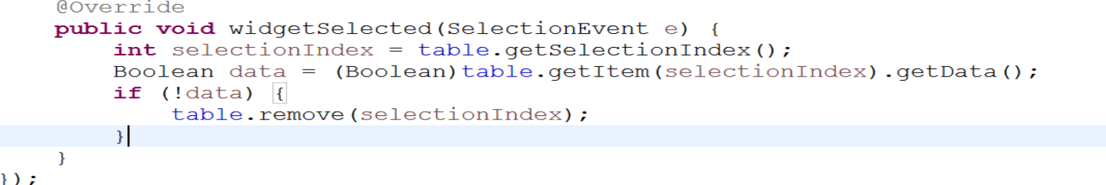 SWT table删除选中行_swt table table如何删除已有的tablecolumn-CSDN博客