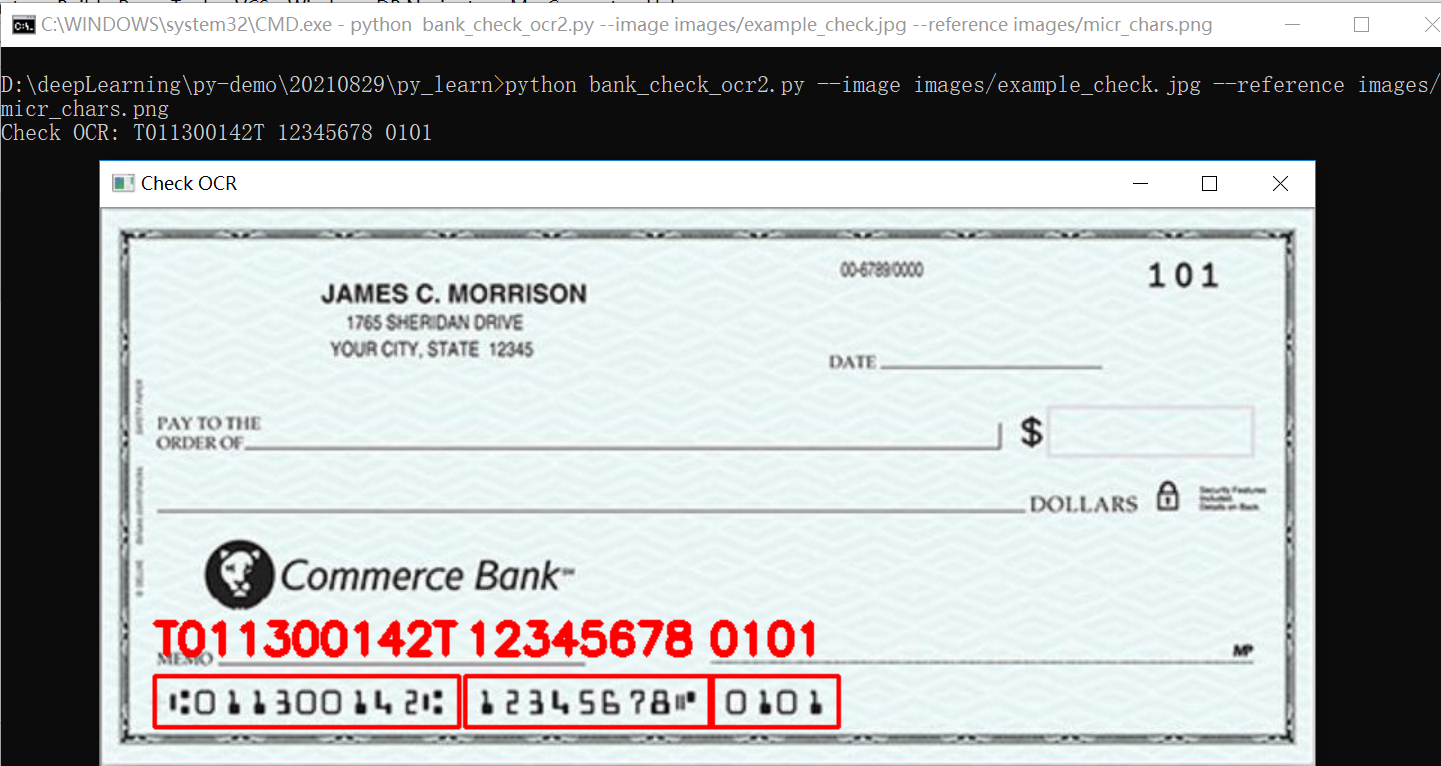 使用Python，OpenCV进行银行支票数字和符号的OCR!_用python实现 银行交易ocr编码识别-CSDN博客