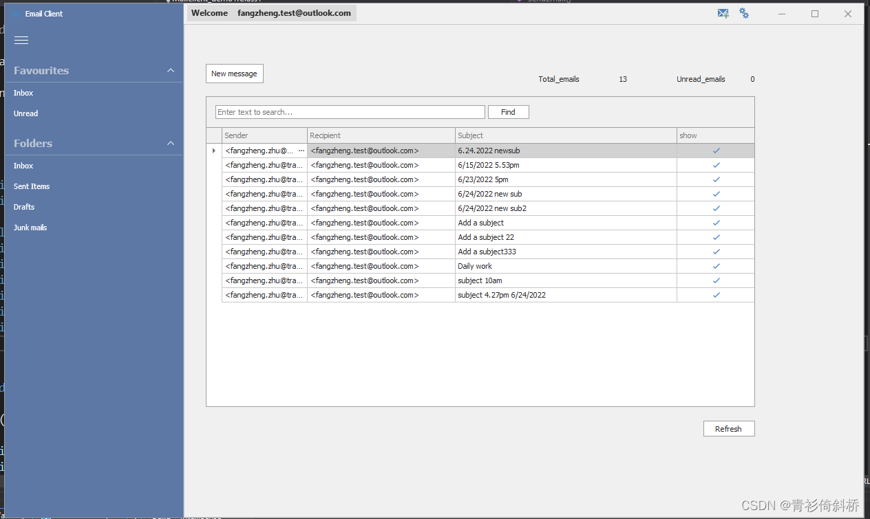 C实现发送和接收邮件的winform邮箱(保存至mysql本地数据库)mail Clientwinform 后台发送邮件 Csdn博客