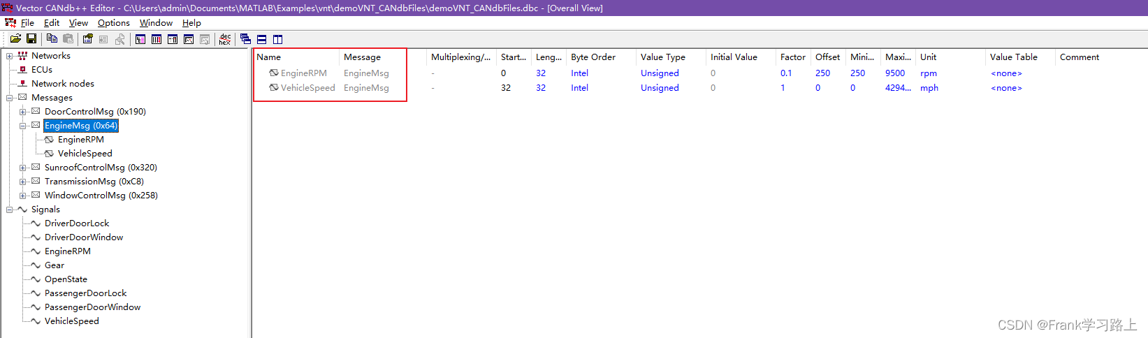 【Matlab】在 CAN 通信中使用 DBC 文件（车辆网络工具箱）_matlab解析报文-CSDN博客
