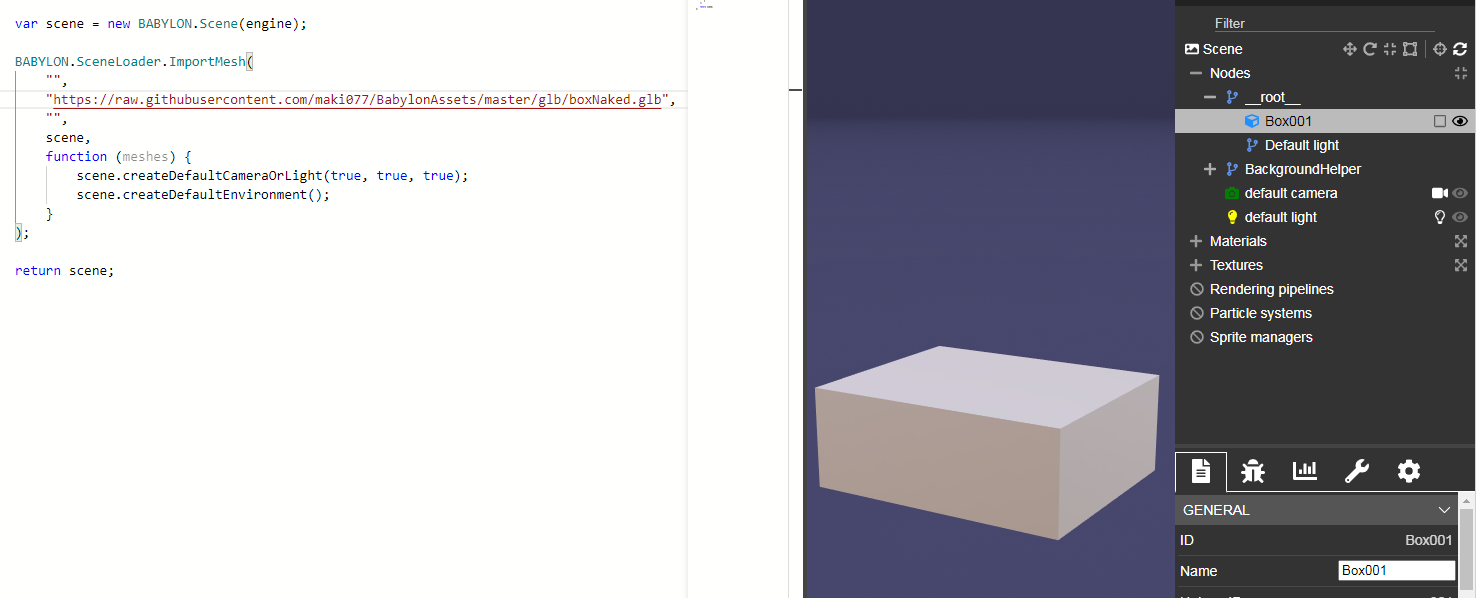 Babylonjs Playground中动态加载自己的glb gltf模型（github、dropbox）_babylonjs 加载glb-CSDN博客