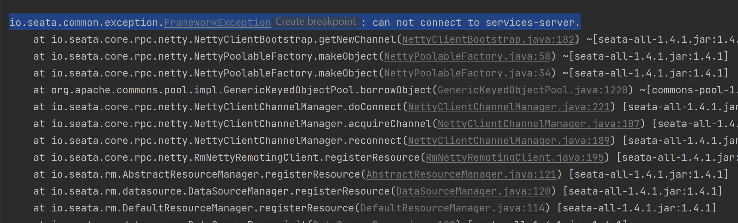 关于io.seata.common.exception.FrameworkException: can not connect to services-server.一种原因及解决方案-CSDN博客