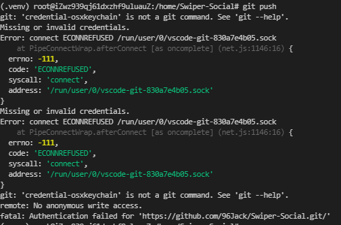 vscode终端及mobax终端git 代码提代码报Missing or invalid credentials.问题-CSDN博客