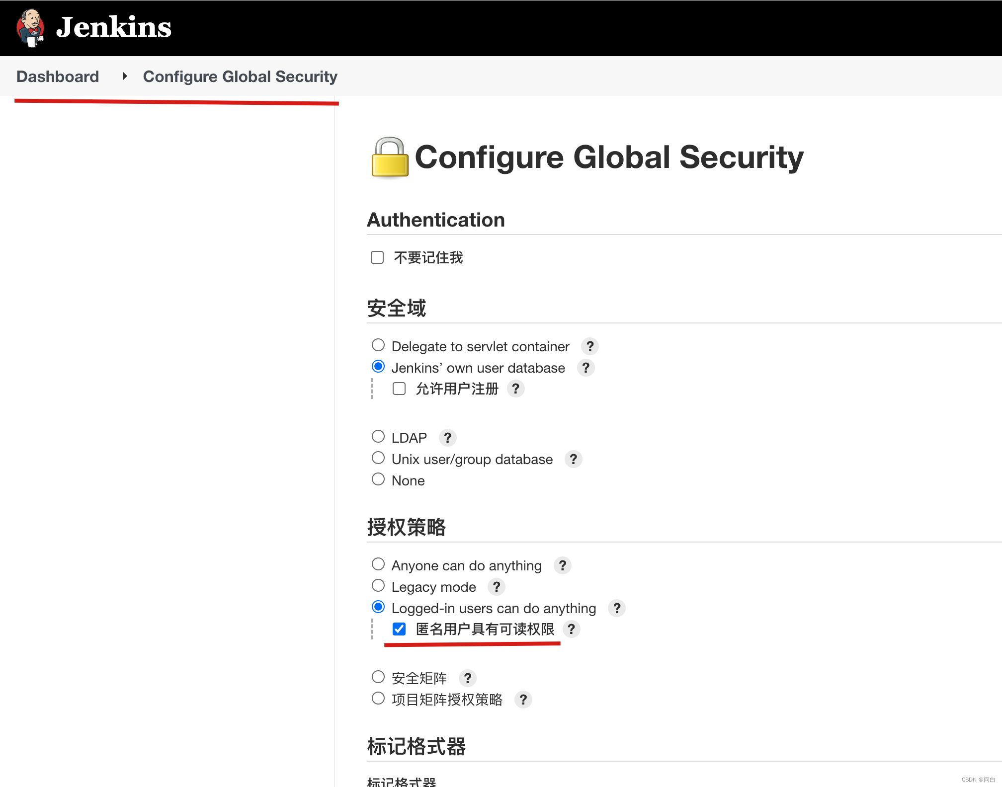 jenkins 设置匿名用户可访问_jenkins匿名用户只能访问链接内容-CSDN博客