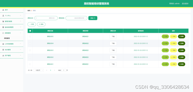 基于javassmvue的高校智能培训管理系统培训信息管理系统 Vue Csdn博客