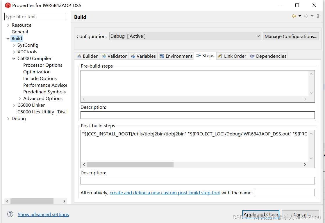 【TI毫米波雷达】IWR6843AOP的CCS工程模板创建（DSS）_ccs用demo是build dss吗-CSDN博客