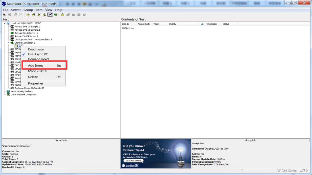 通讯软件010——分分钟学会MatrikonOPC Explorer_matrikon opc explorer-CSDN博客