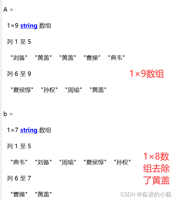 Matlab删除数组中重复的元素，matlab比较两个字符串或元胞数组的前几位是否一致matlab元胞的比较 Csdn博客