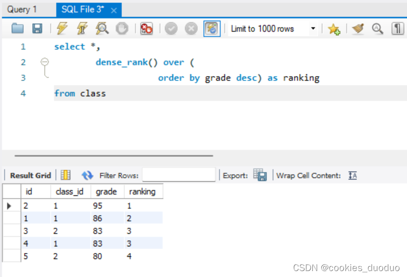 SQL窗口函数rank、dense_rank、row_number的区别_rank、dense rank、row number的区别是什么 ?-CSDN博客