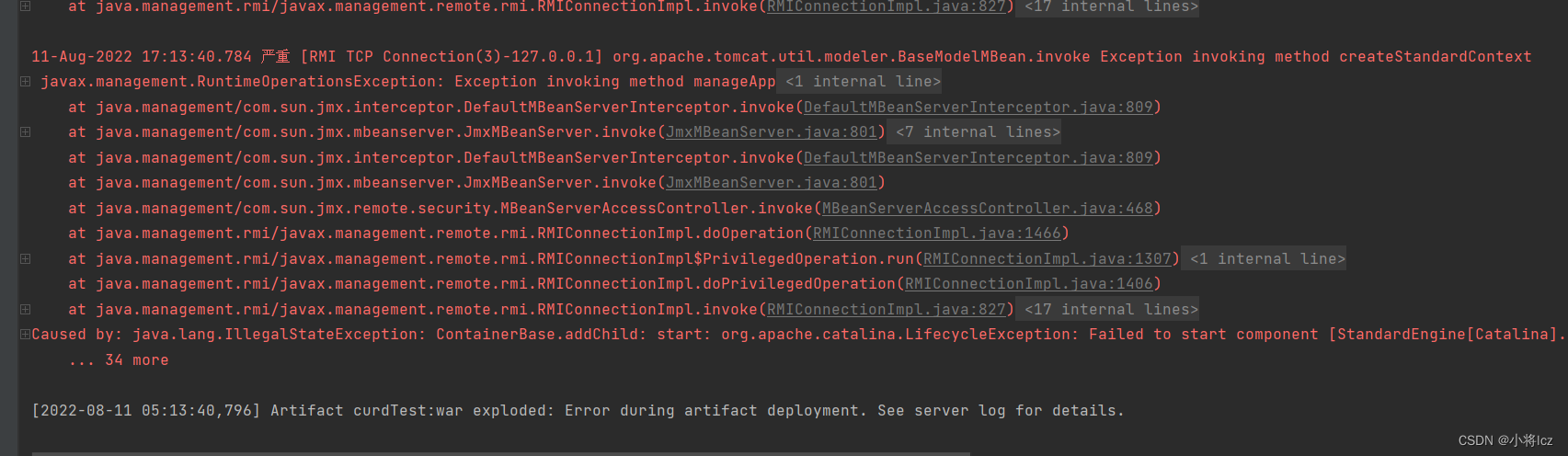 idea 解决报错 Artifact web:war exploded: Error during artifact deployment. See server log for ...