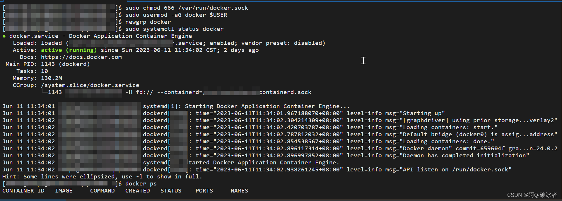 没有权限访问 Docker 引擎的 UNIX 套接字文件 /var/run/docker.sock_docker unixsock-CSDN博客