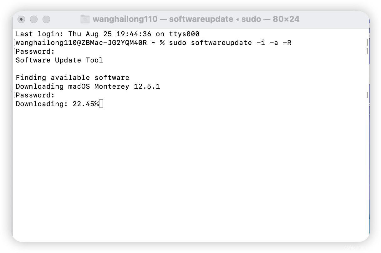 macOS monterey 安装失败 提示：若要继续安装，您需要成为所有者_software update tool finding available software-CSDN博客
