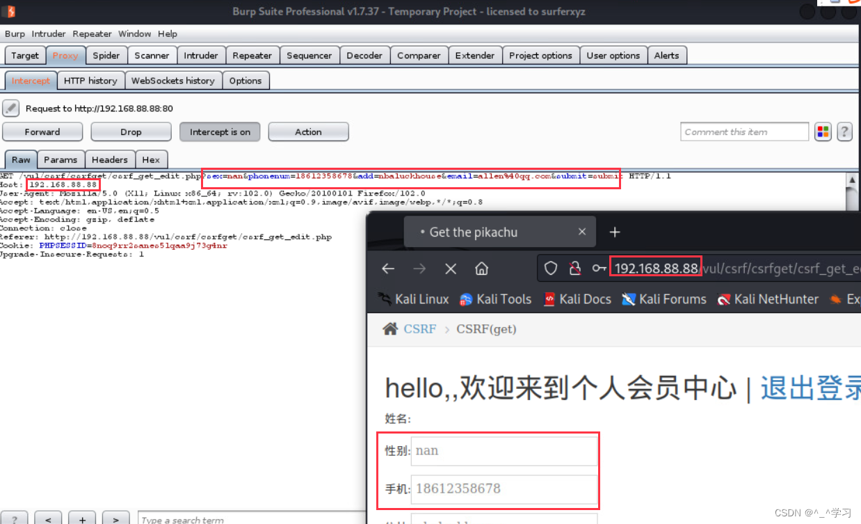Burpsuite 简单使用教程-kali系统_kali burp-CSDN博客