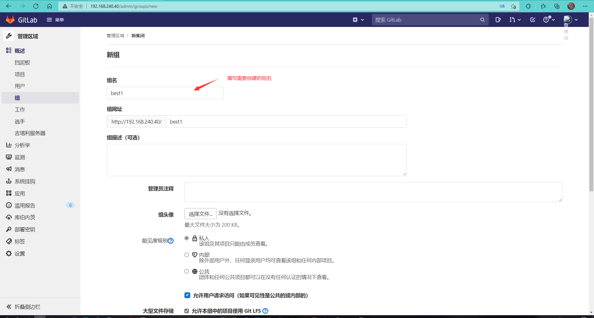 gitlab界面配置（用户、组、权限、项目）_gitlab guest界面是怎么样的-CSDN博客