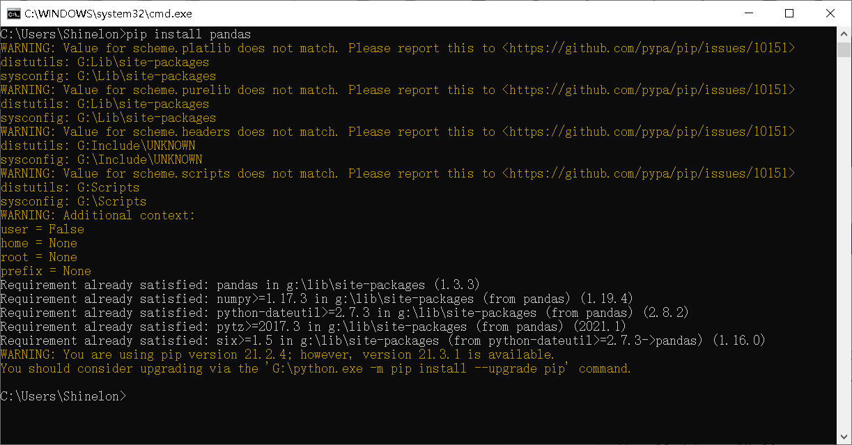 已经下载了pandas，但还是报错_pandas运行请求失败-CSDN博客