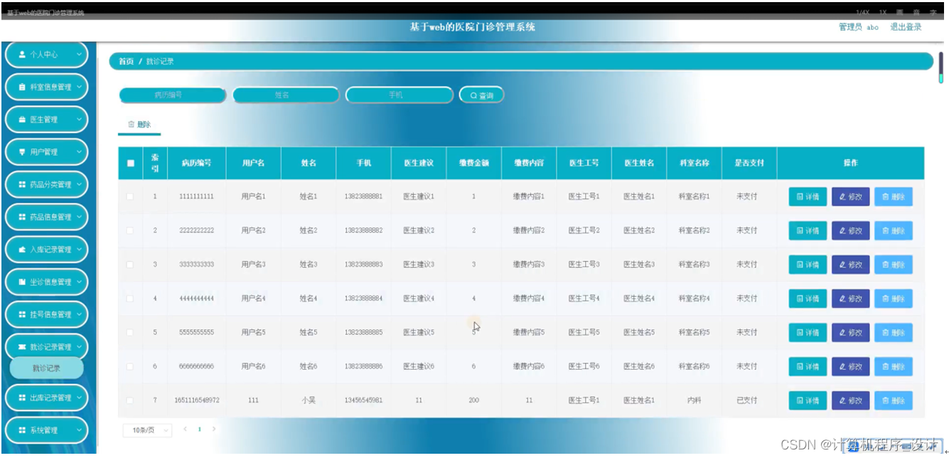 计算机毕设（附源码）java Ssm基于web的医院门诊管理系统医院管理系统用例图 Csdn博客 7714