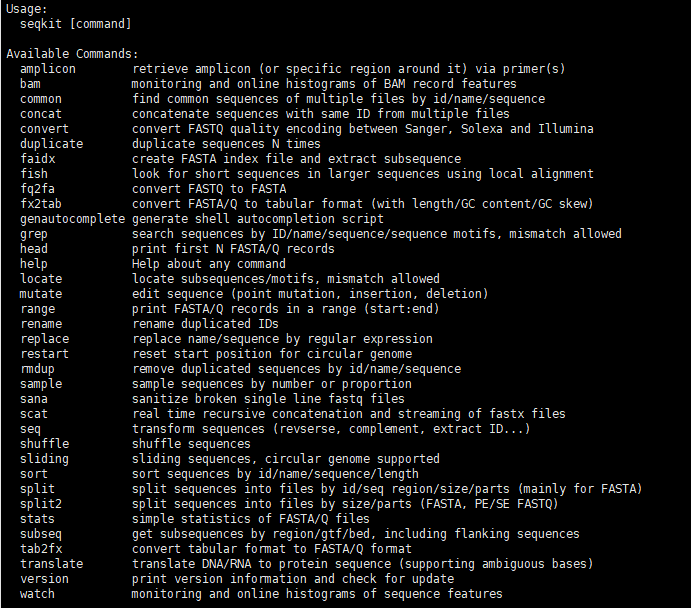 序列处理工具|Seqkit_seqkit安装-CSDN博客