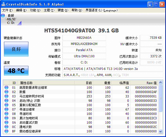 CrystalDiskInfo硬盘信息检测工具（绿色版）_crystadisklnfo-CSDN博客