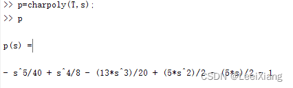 Matlab中的Charpoly函数-CSDN博客
