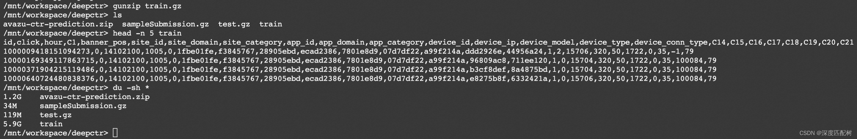 【CTR预估】avazu数据集预处理shell命令-CSDN博客