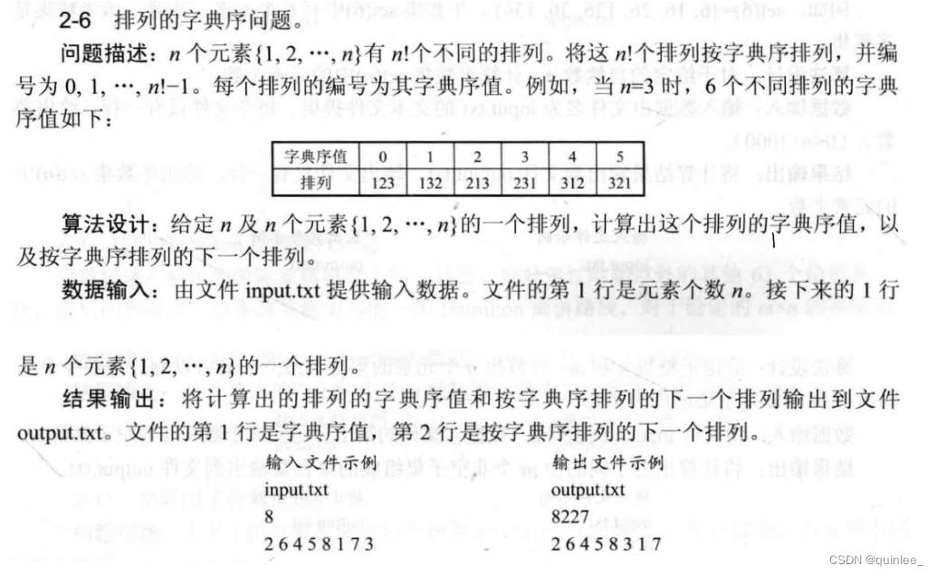 2 6排列的字典序问题 Csdn博客 