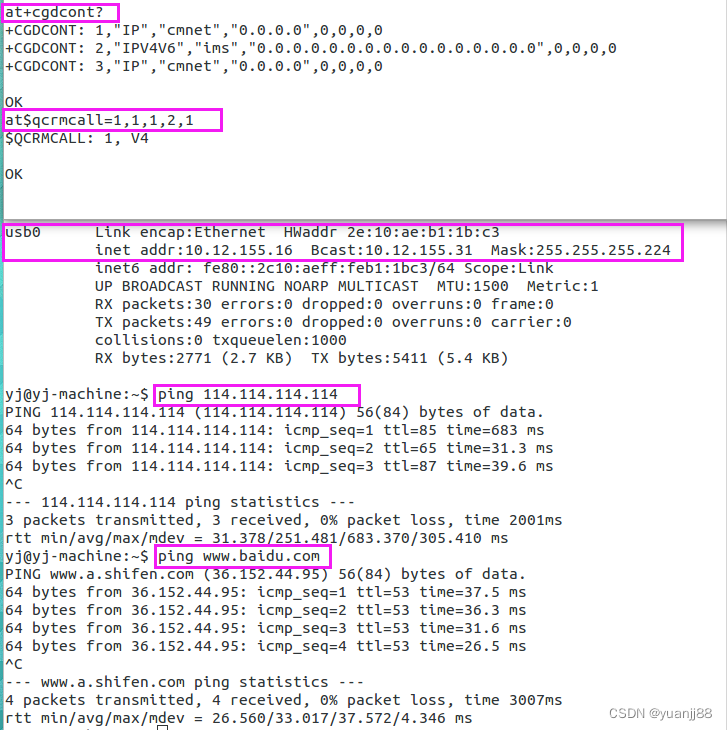 linux下调试域格CLM920 NC5等9x07平台模块 GobiNet拨号_ifconfig usb0 up-CSDN博客
